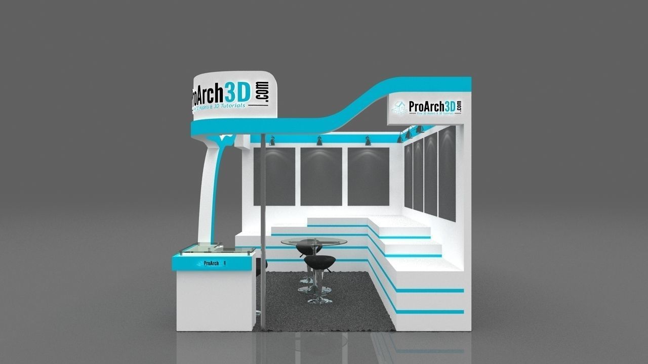 Exhibition stall 3d model 4x3 2 side open 3D model | CGTrader
