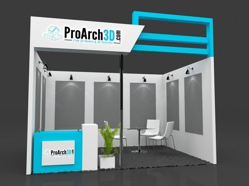 Exhibition stall 3d model 4x3 mtr 1 side open 3D model | CGTrader