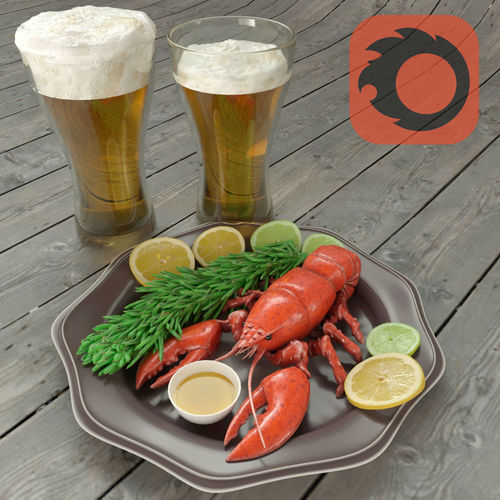 3D model food crawfish with beer VR / AR / low-poly | CGTrader