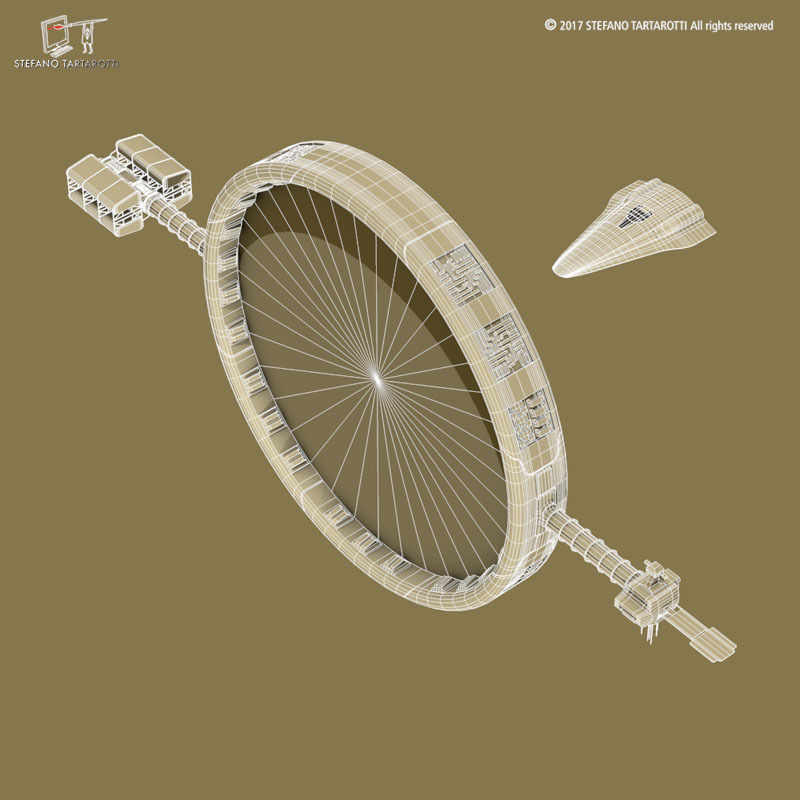 Stargate with sci-fi shuttle 3D model | CGTrader