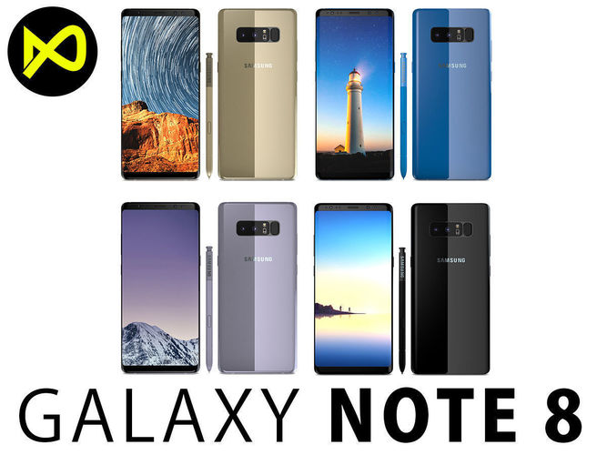 Samsung Galaxy Note 8 All Colors High Quality 3D model | CGTrader