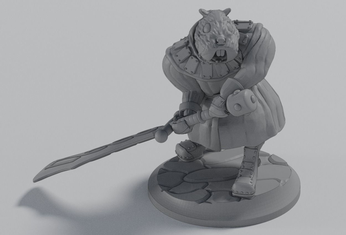 Gregario the Half Hamster Warrior 3D model 3D printable | CGTrader