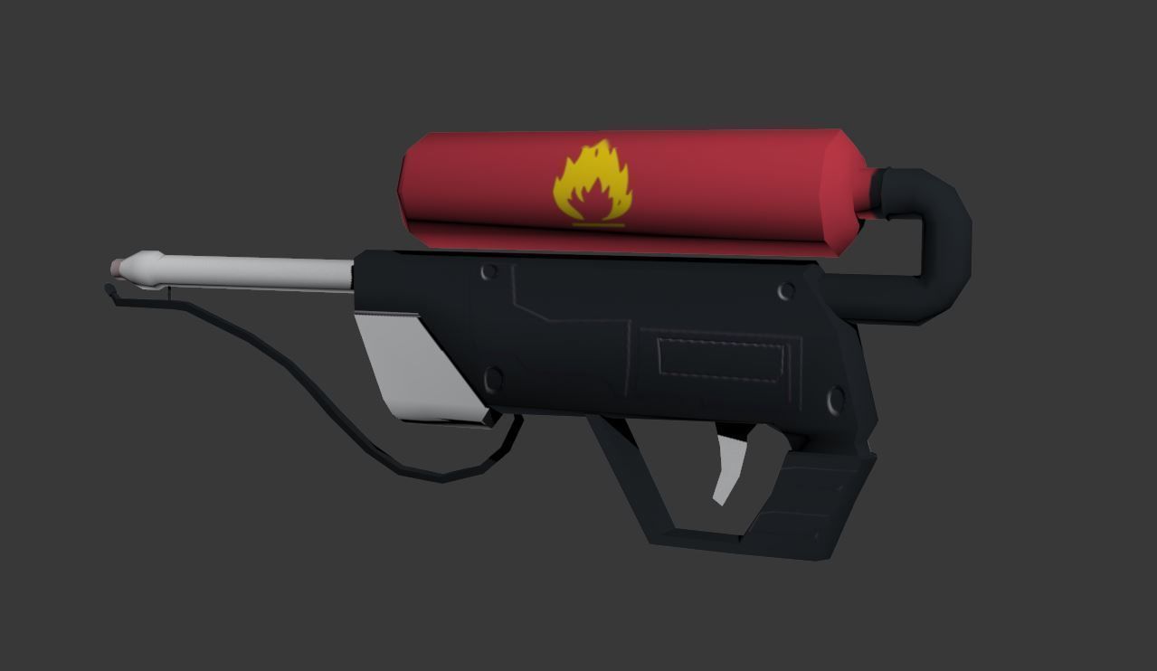 3D model Low Poly Flame Thrower gun VR / AR / low-poly | CGTrader