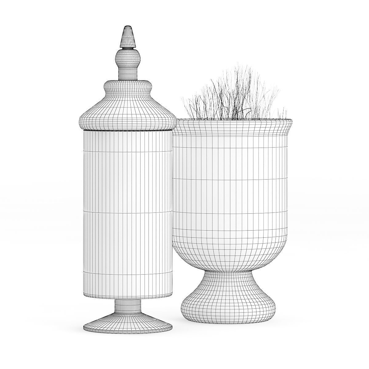 Glass Containers with Sand and Shells 3D model | CGTrader