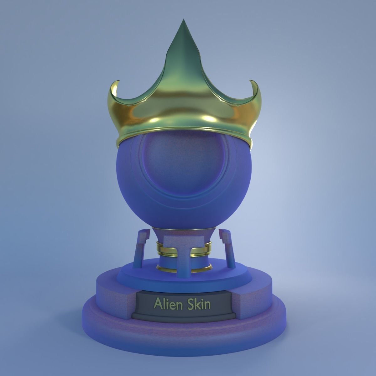 Alien trophy with crown 3D model | CGTrader
