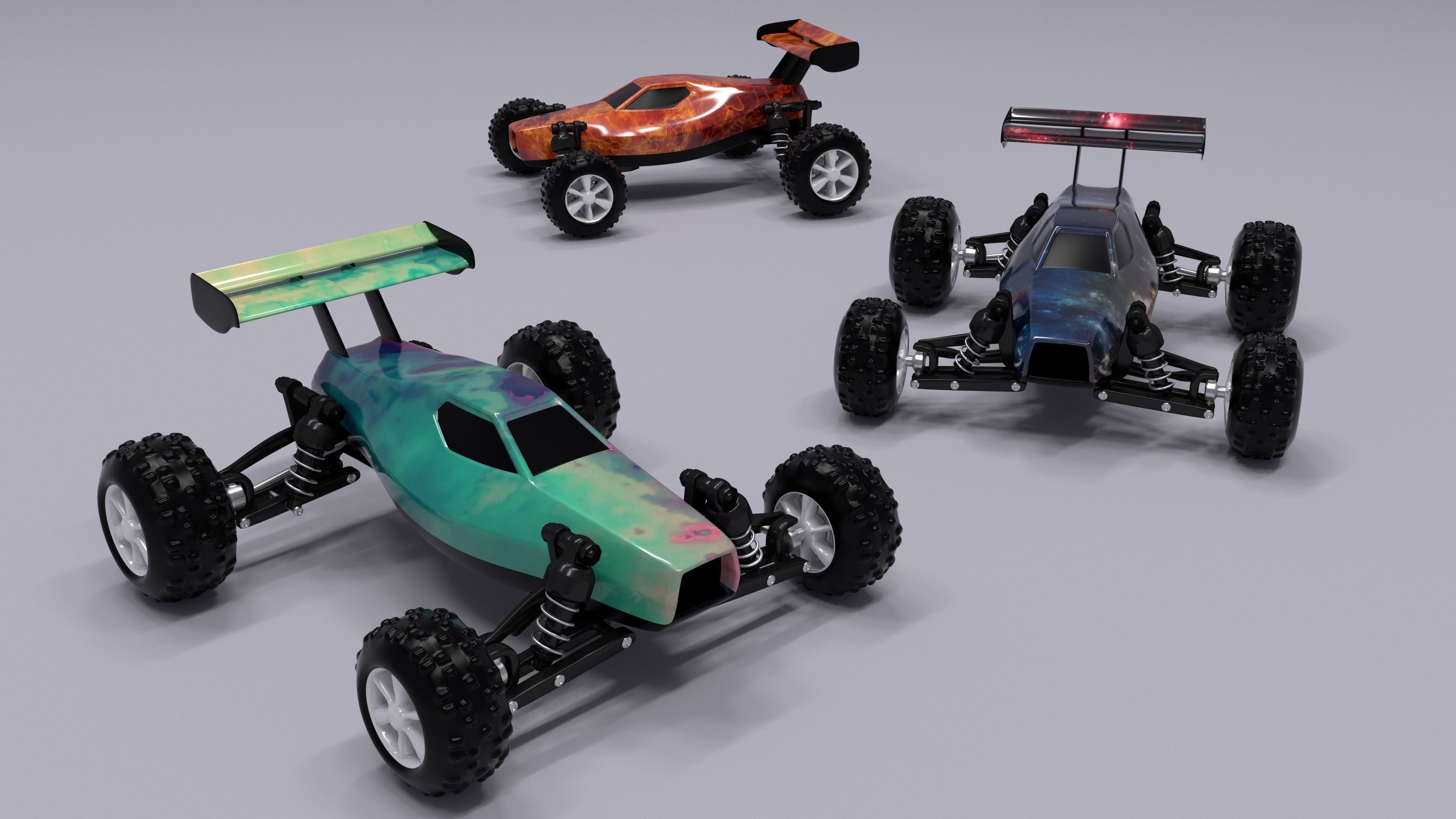 3D model Simple RC car with working suspenshion VR / AR / low-poly ...