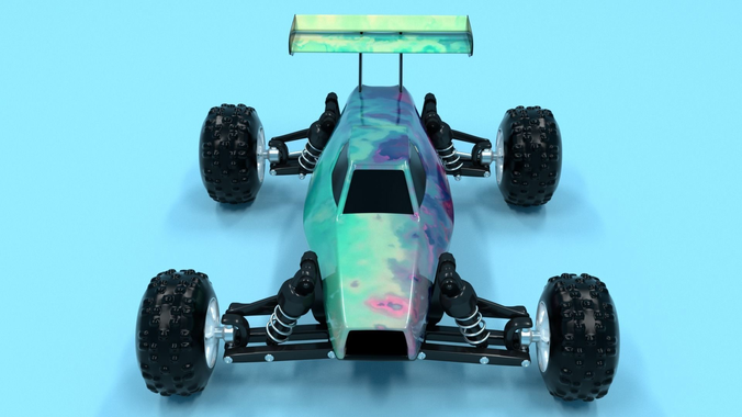 3D model Simple RC car with working suspenshion VR / AR / low-poly ...