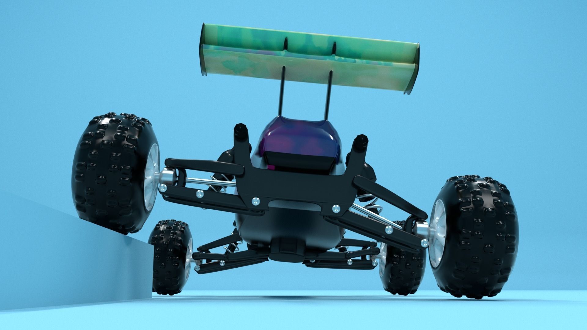 3D model Simple RC car with working suspenshion VR / AR / low-poly ...