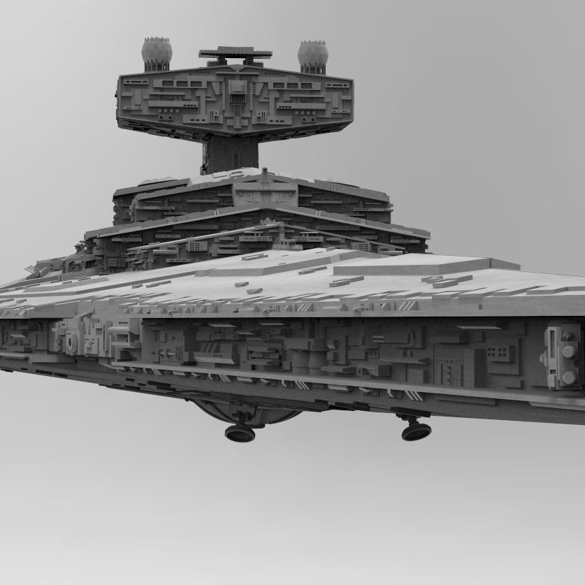 Imperial II Star Destroyer Star Wars - High detail level 3D model ...