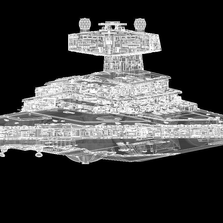 Imperial II Star Destroyer Star Wars - High detail level 3D model ...