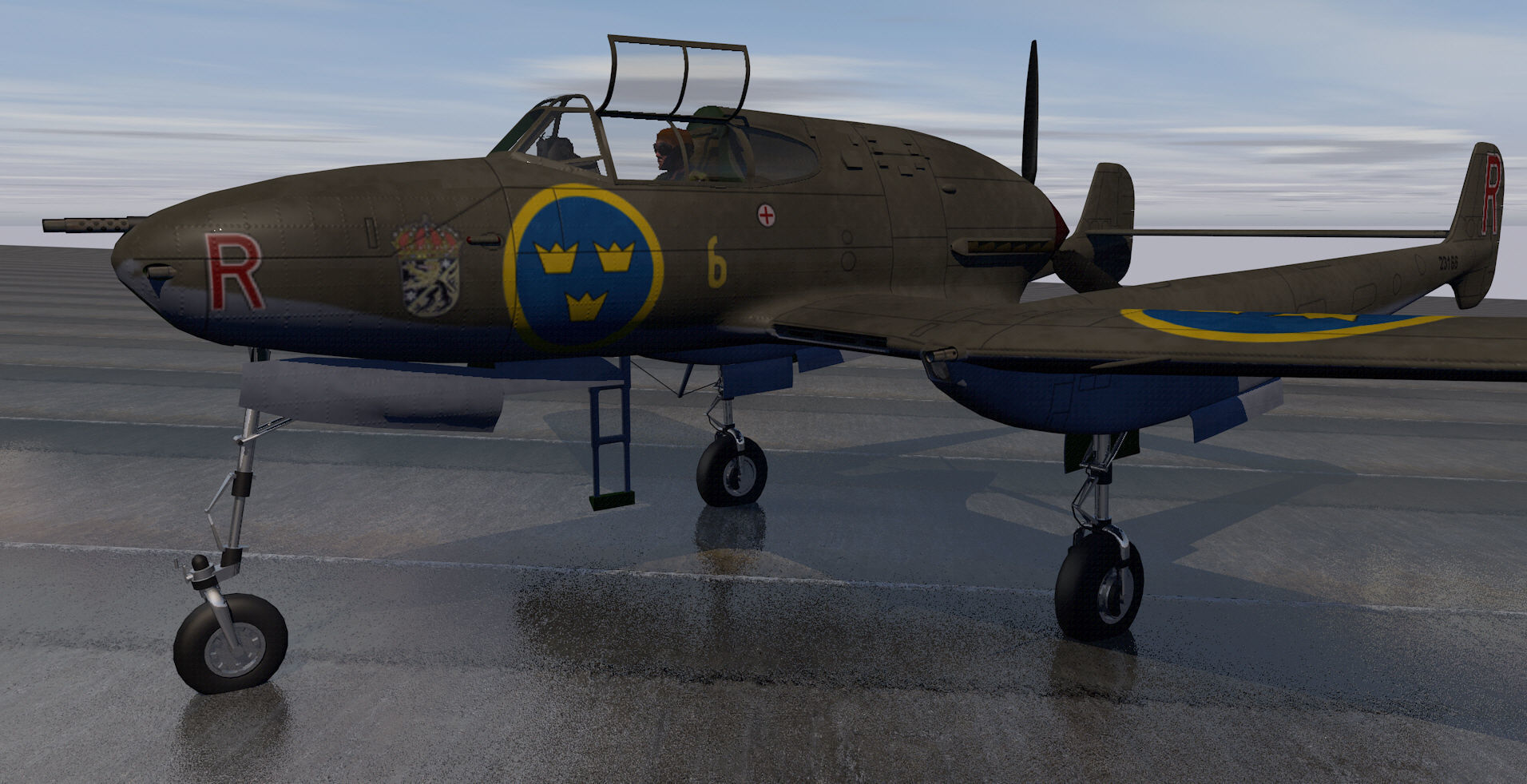 Saab J-21 A-1 3D model | CGTrader