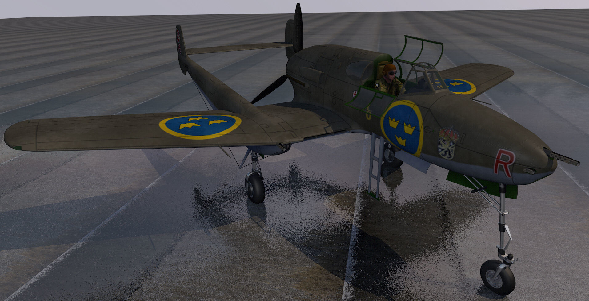 Saab J-21 A-1 3D model | CGTrader