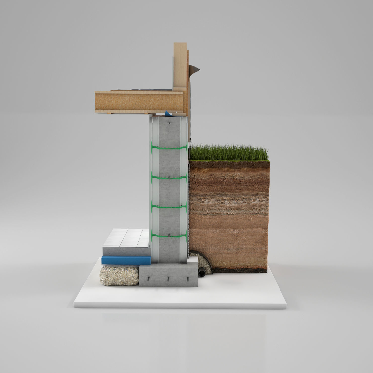 Wall Cross Section Insulation 3D model | CGTrader