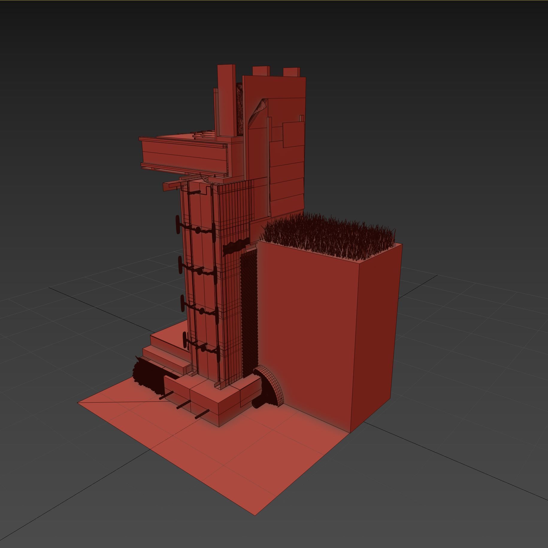 Wall Cross Section Insulation 3D model | CGTrader