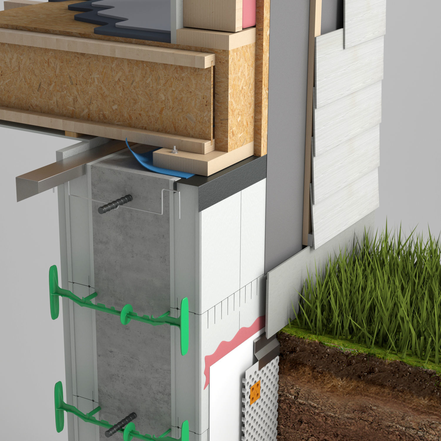 Wall Cross Section Insulation 3D model | CGTrader