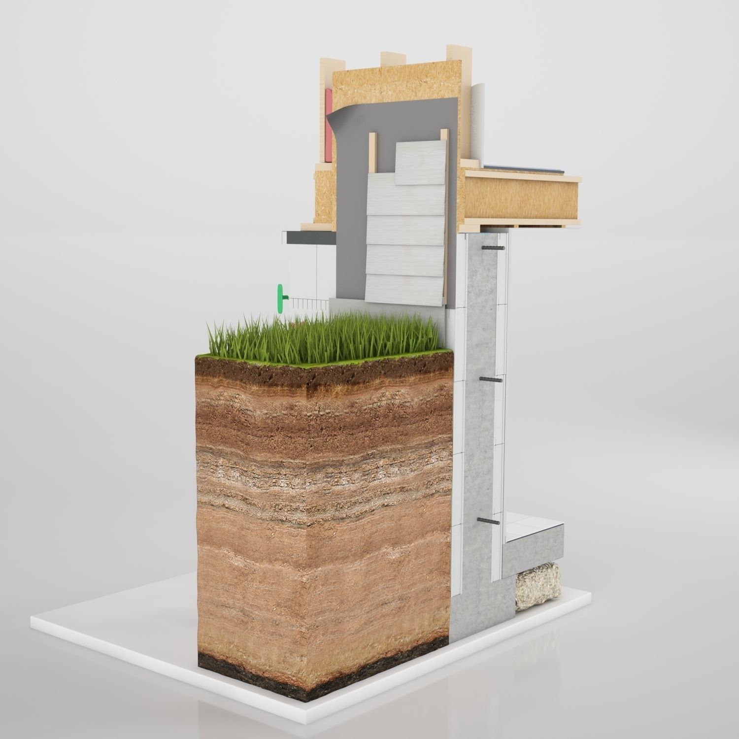 Wall Cross Section Insulation 3D model | CGTrader