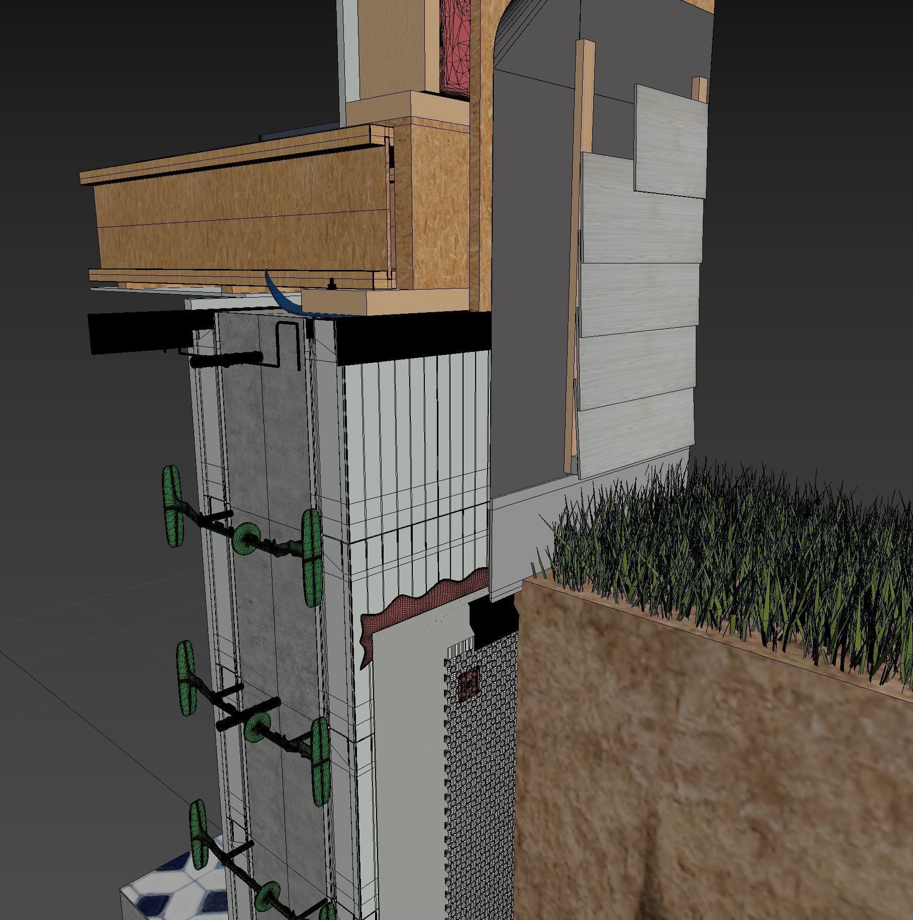 Wall Cross Section Insulation 3D model | CGTrader