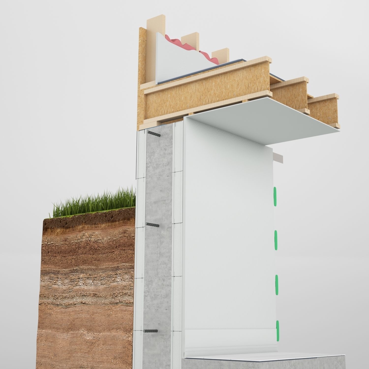 Wall Cross Section Insulation 3D model | CGTrader