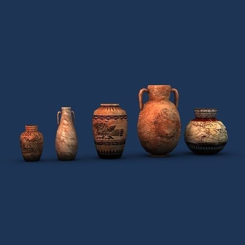 3D model Low poly aztec pottery VR / AR / low-poly | CGTrader