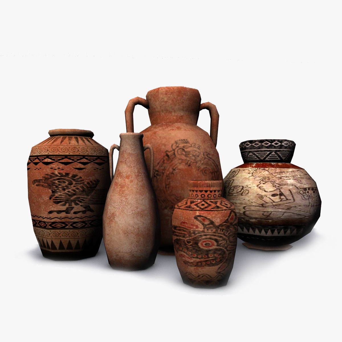 3D model Low poly aztec pottery | CGTrader