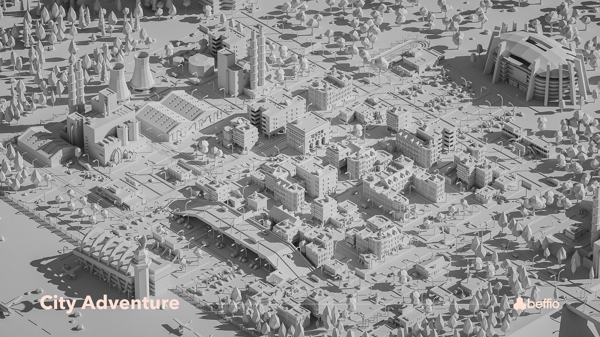 3D model City Adventure VR / AR / low-poly | CGTrader