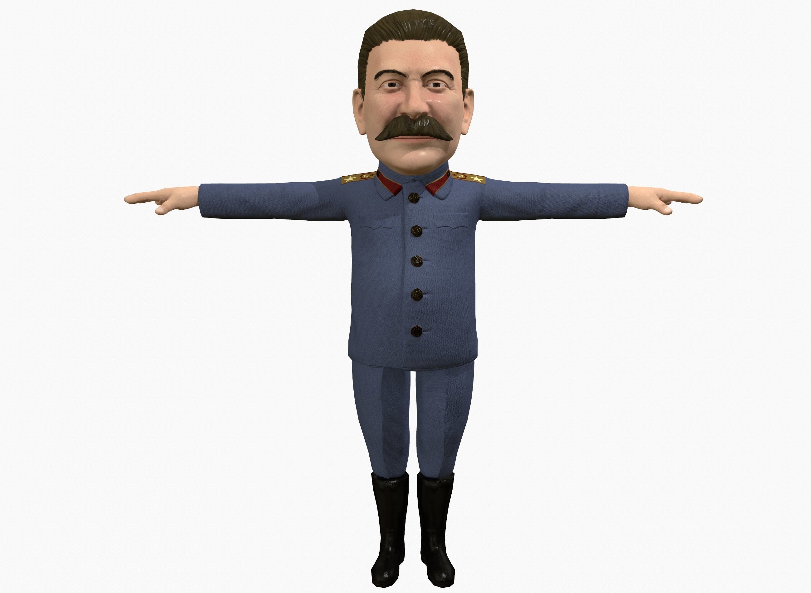 3D model Joseph Stalin caricature VR / AR / low-poly rigged animated ...