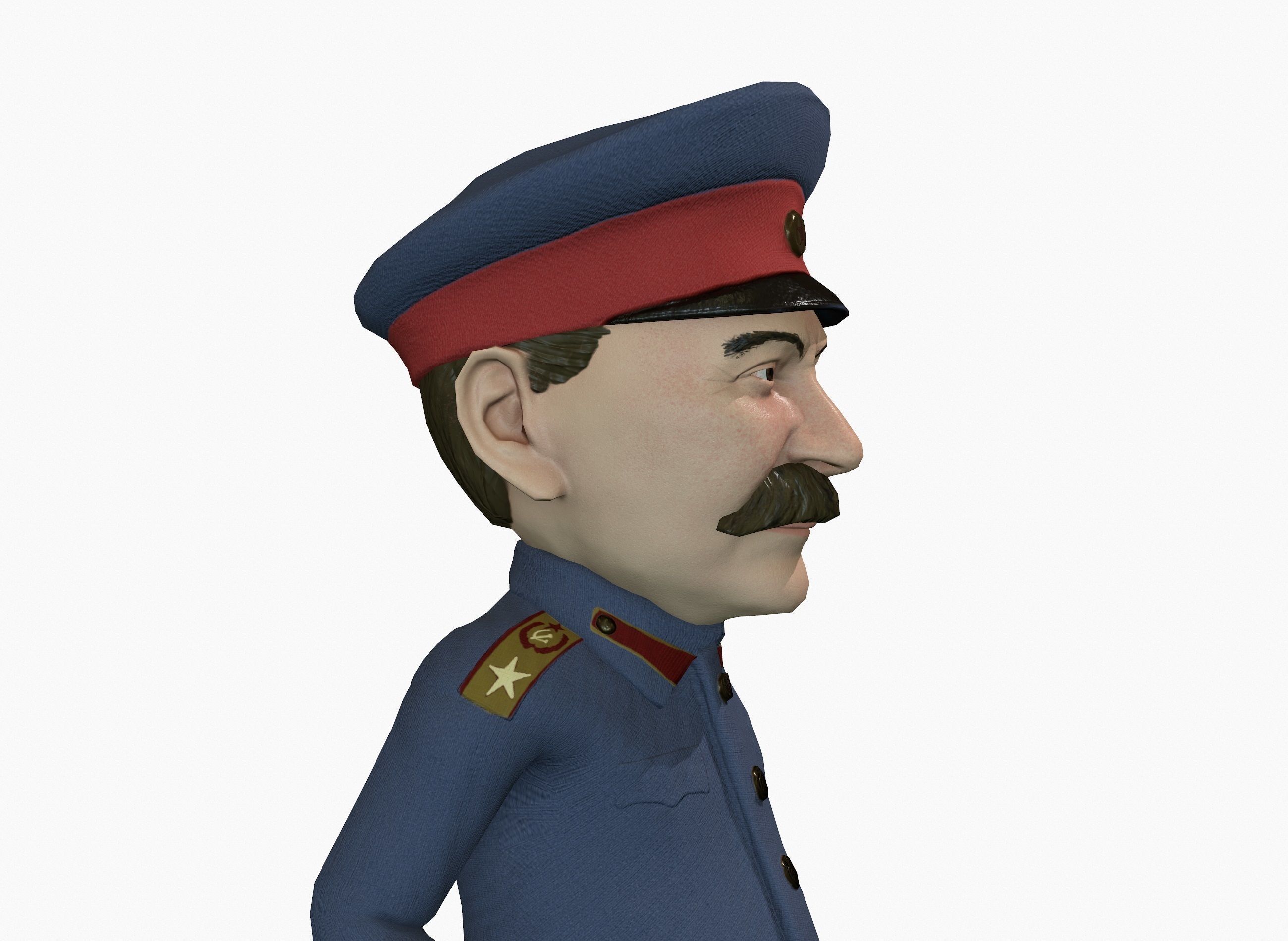 3D model Joseph Stalin caricature VR / AR / low-poly rigged animated ...