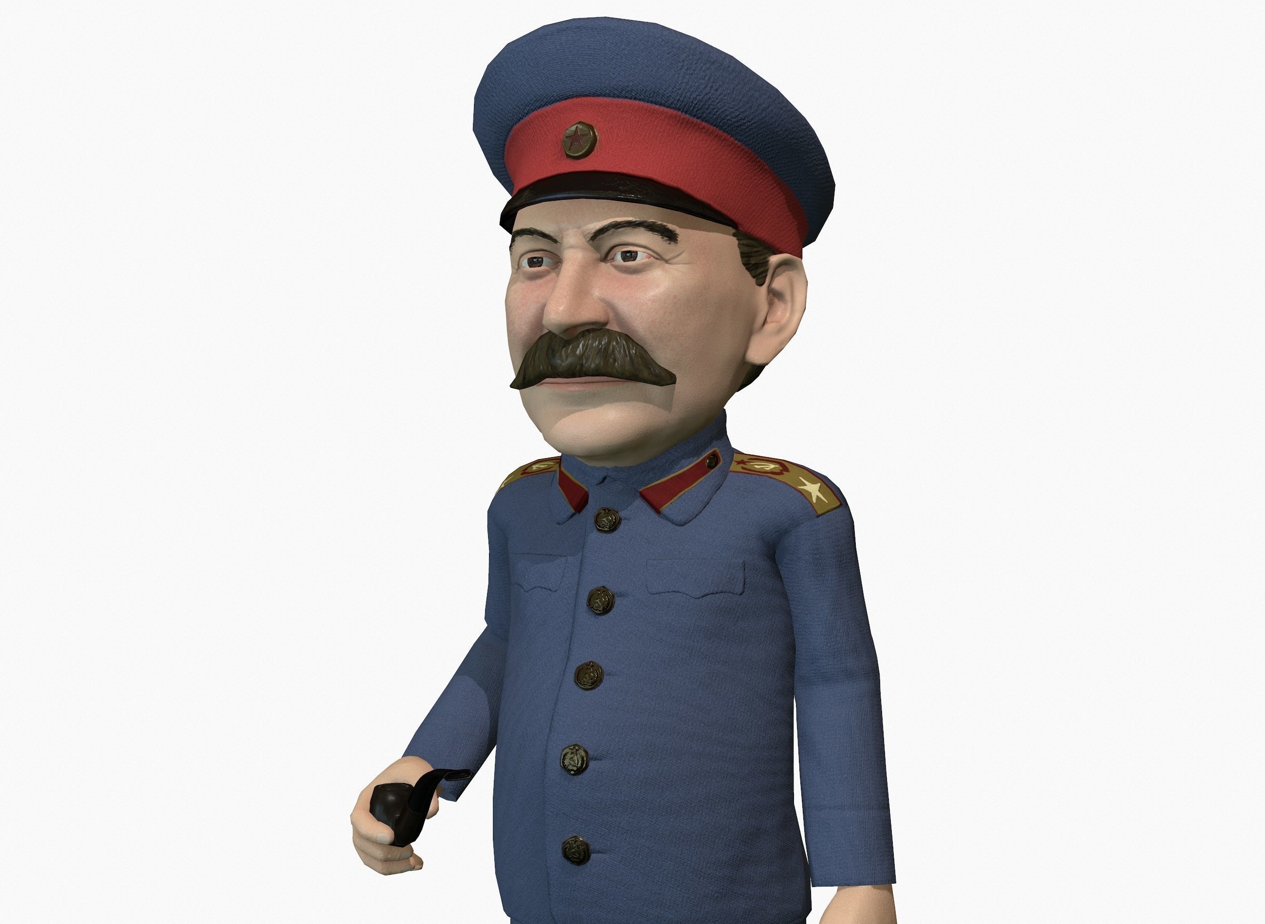 3D model Joseph Stalin caricature VR / AR / low-poly rigged animated ...