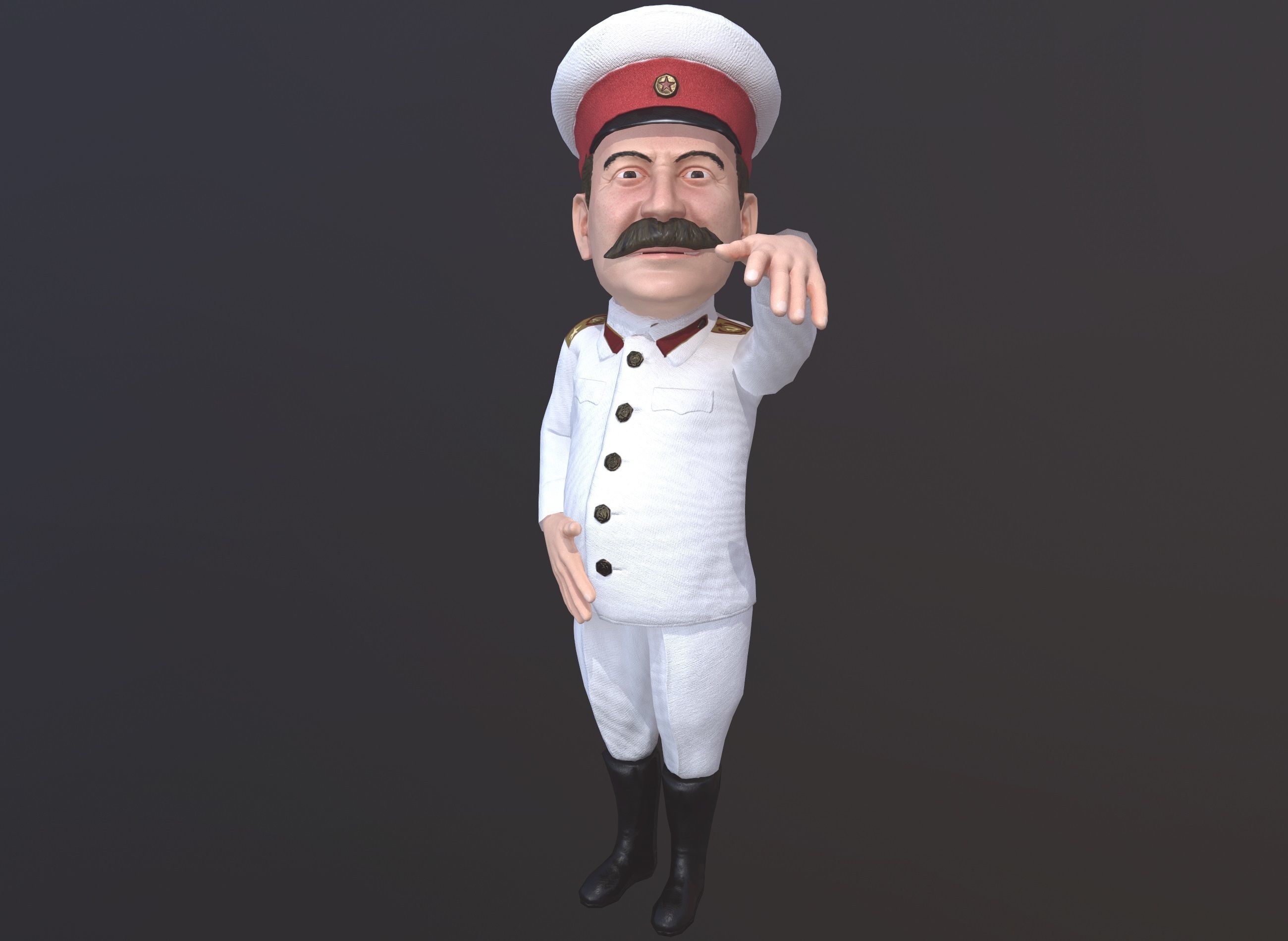 3D model Joseph Stalin caricature VR / AR / low-poly rigged animated ...