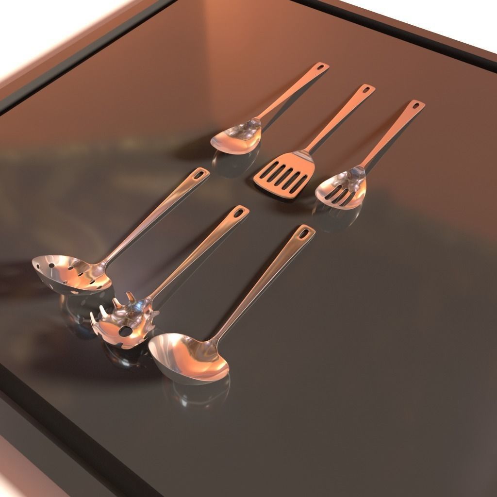 Cooking spoons 3D model | CGTrader