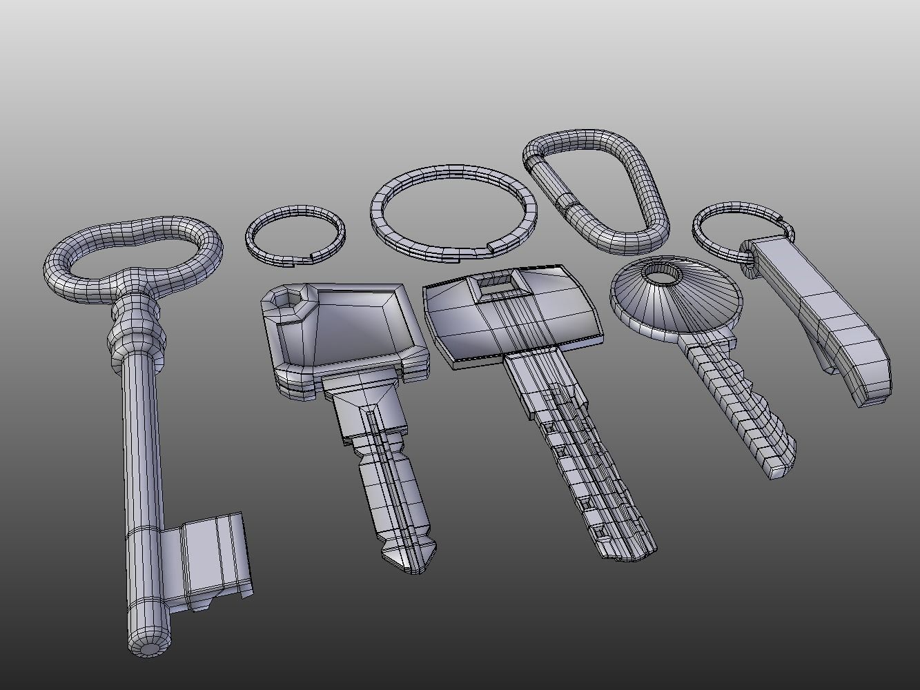 Keys with attachments 3D model | CGTrader