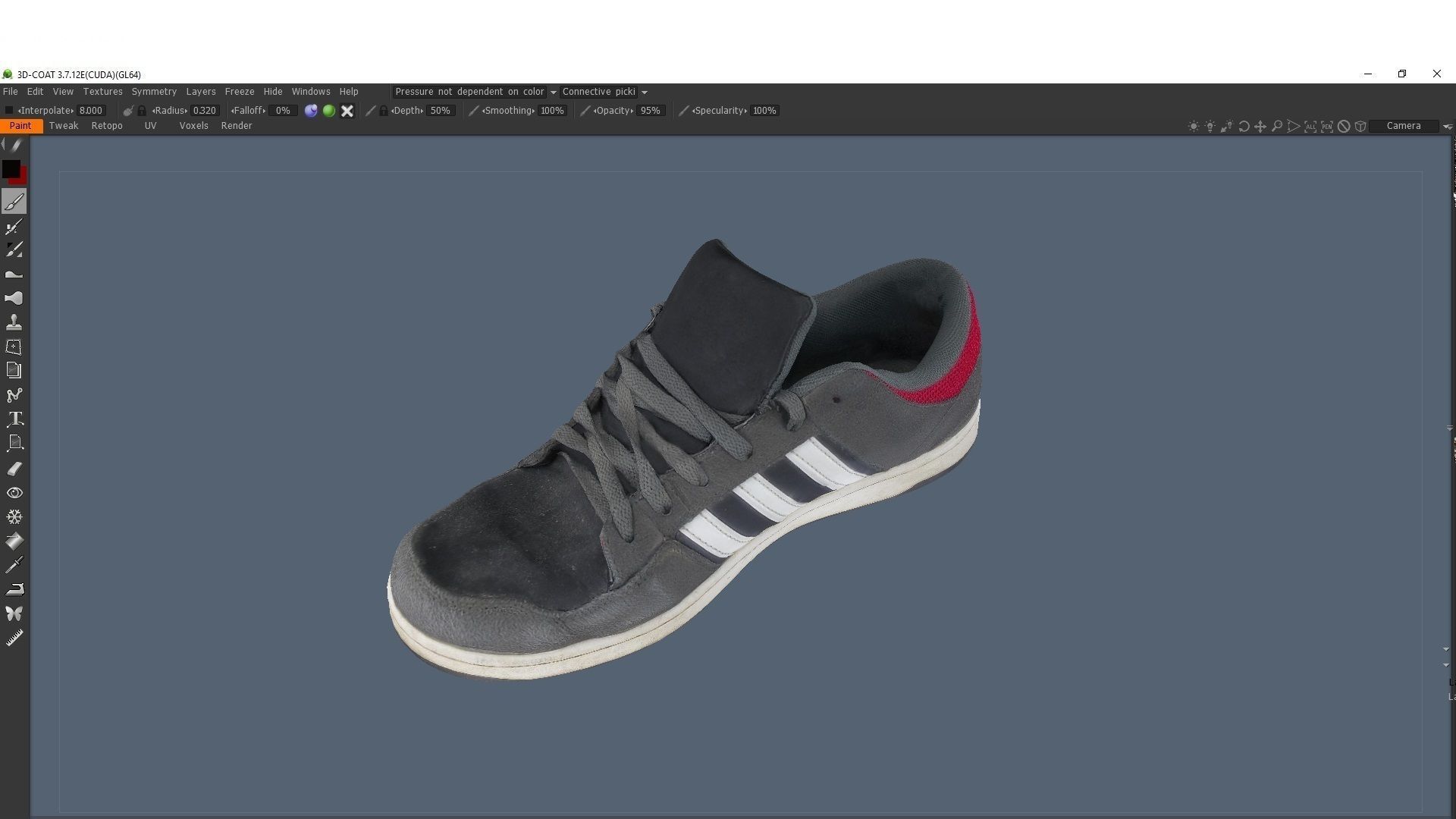 3D model Sneaker low-poly 3D model adidas shoe VR / AR / low-poly ...