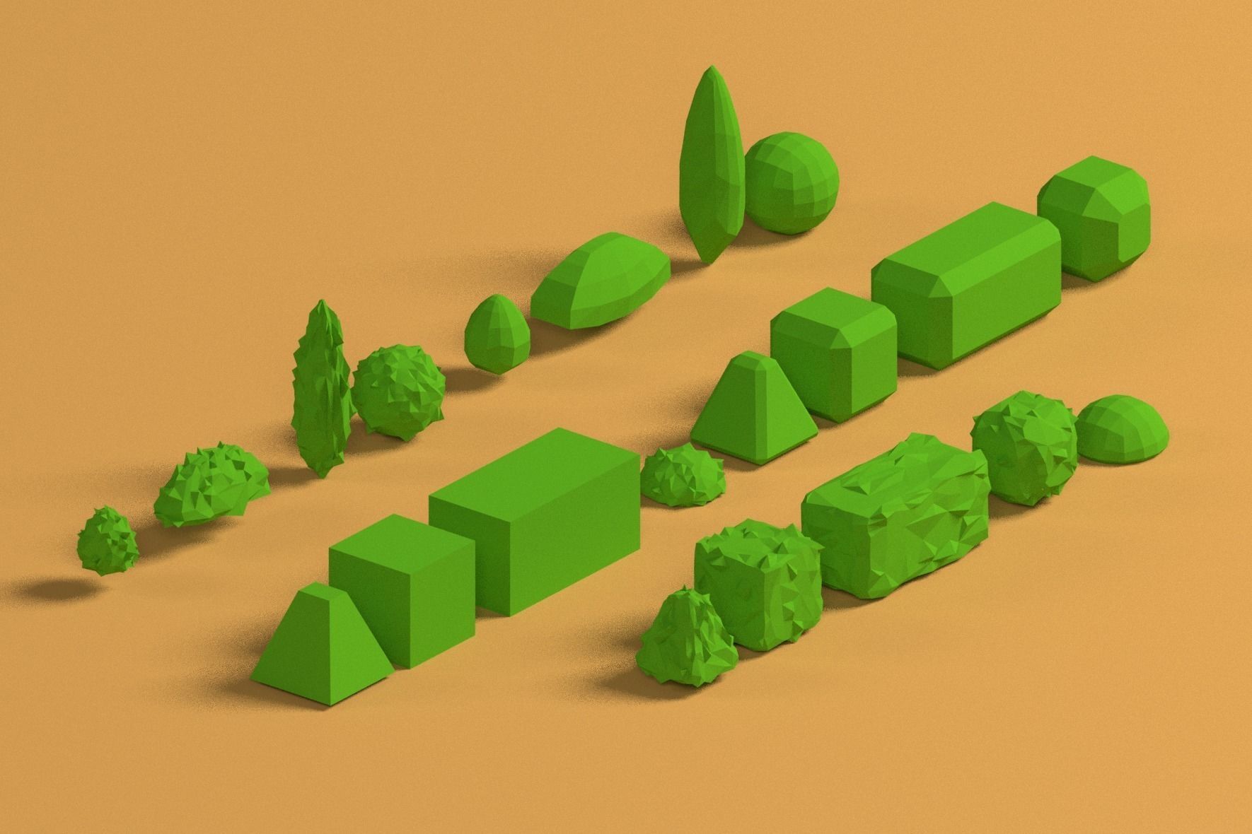 3D model Low Poly Shrubs VR / AR / low-poly | CGTrader