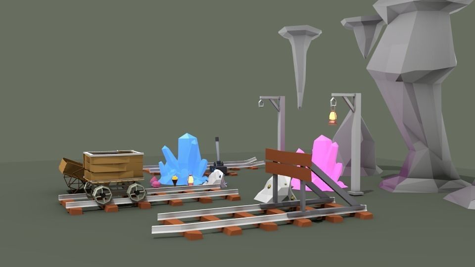 3D model Low Poly Mining Pack VR / AR / low-poly | CGTrader