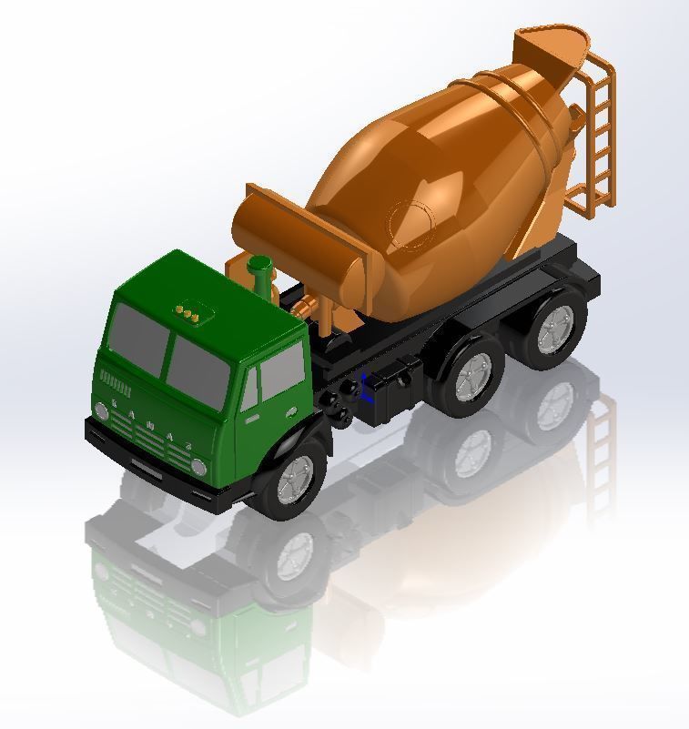 KamAZ concrete mixer 3D model 3D printable | CGTrader