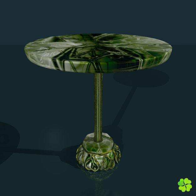 3D model Round table low poly glass and metal VR / AR / low-poly | CGTrader