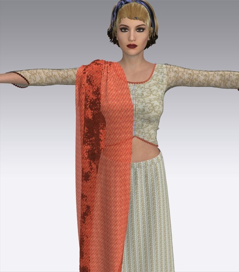 Stylish Designer Indian Women Dress 3D model 3D model | CGTrader