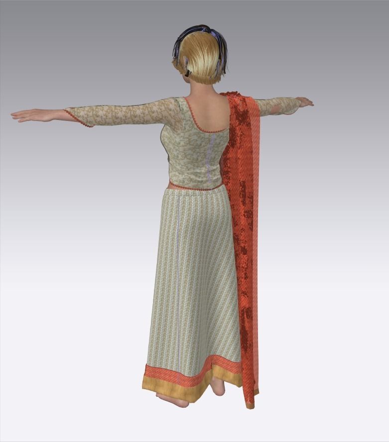 Stylish Designer Indian Women Dress 3D model 3D model | CGTrader