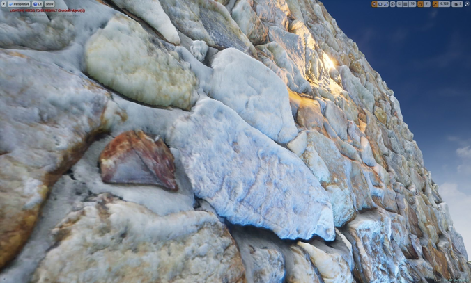 Unreal Engine 4 Tessellated Rock Wall with LOD Advanced Material 3D ...