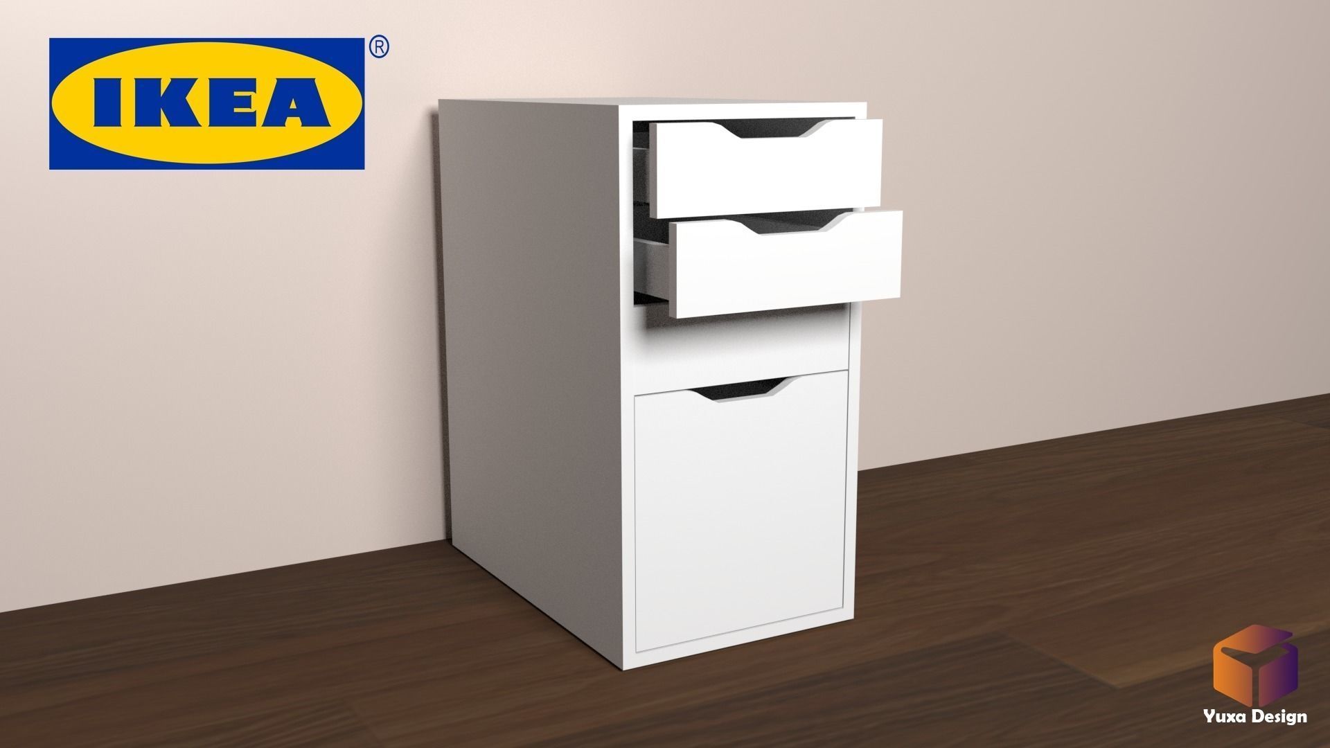 Alex Desk Drawer Unit Drop File Storage 3D model | CGTrader