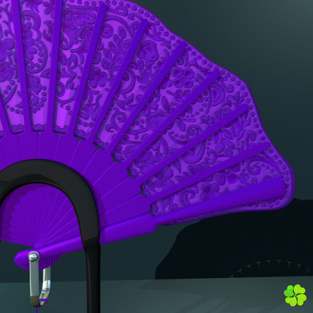 3D model Hand fan lace multicolor low poly VR / AR / low-poly | CGTrader