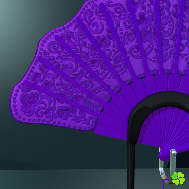 3D model Hand fan lace multicolor low poly VR / AR / low-poly | CGTrader