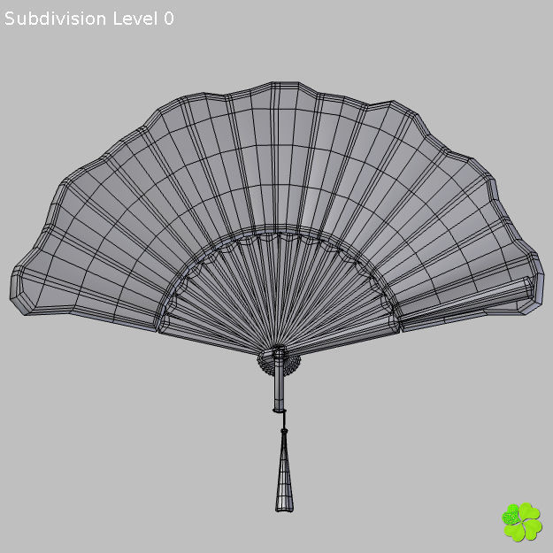 3D model Hand fan lace multicolor low poly VR / AR / low-poly | CGTrader