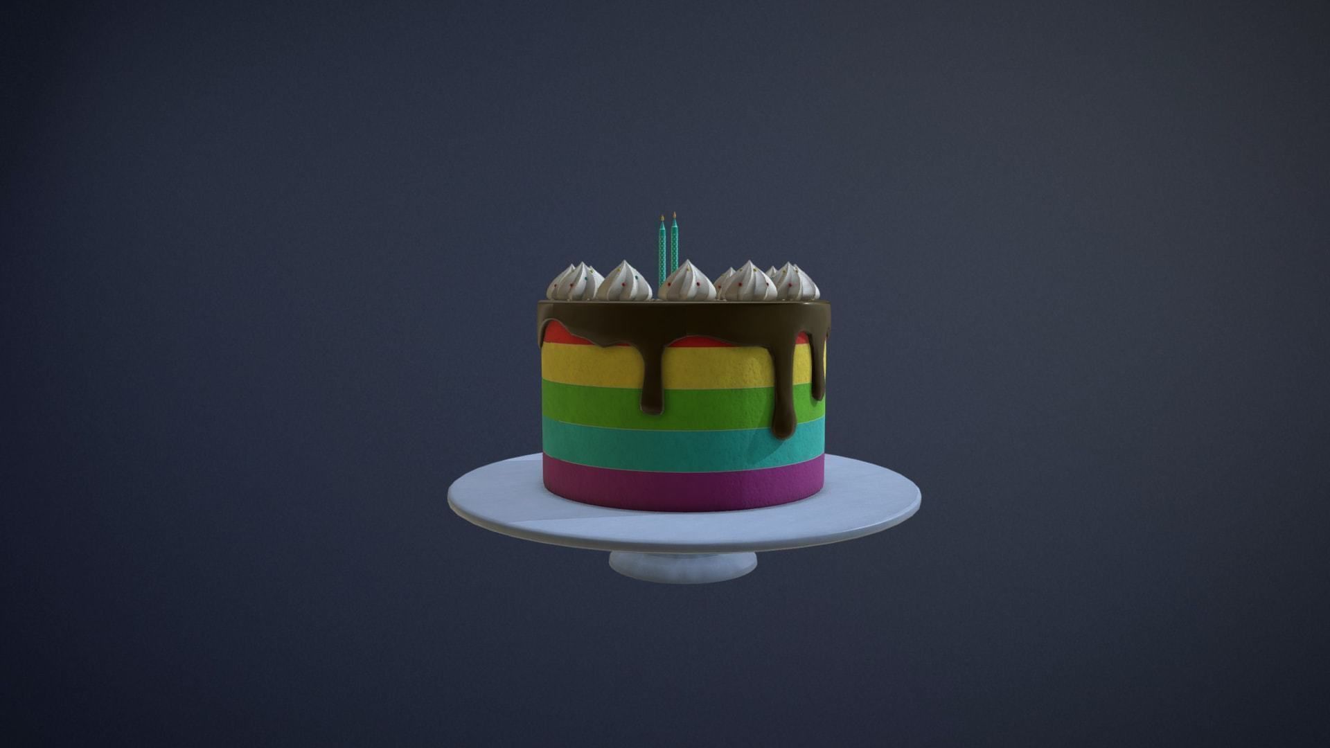 Birthday Cake game-ready asset free VR / AR / low-poly 3D model | CGTrader