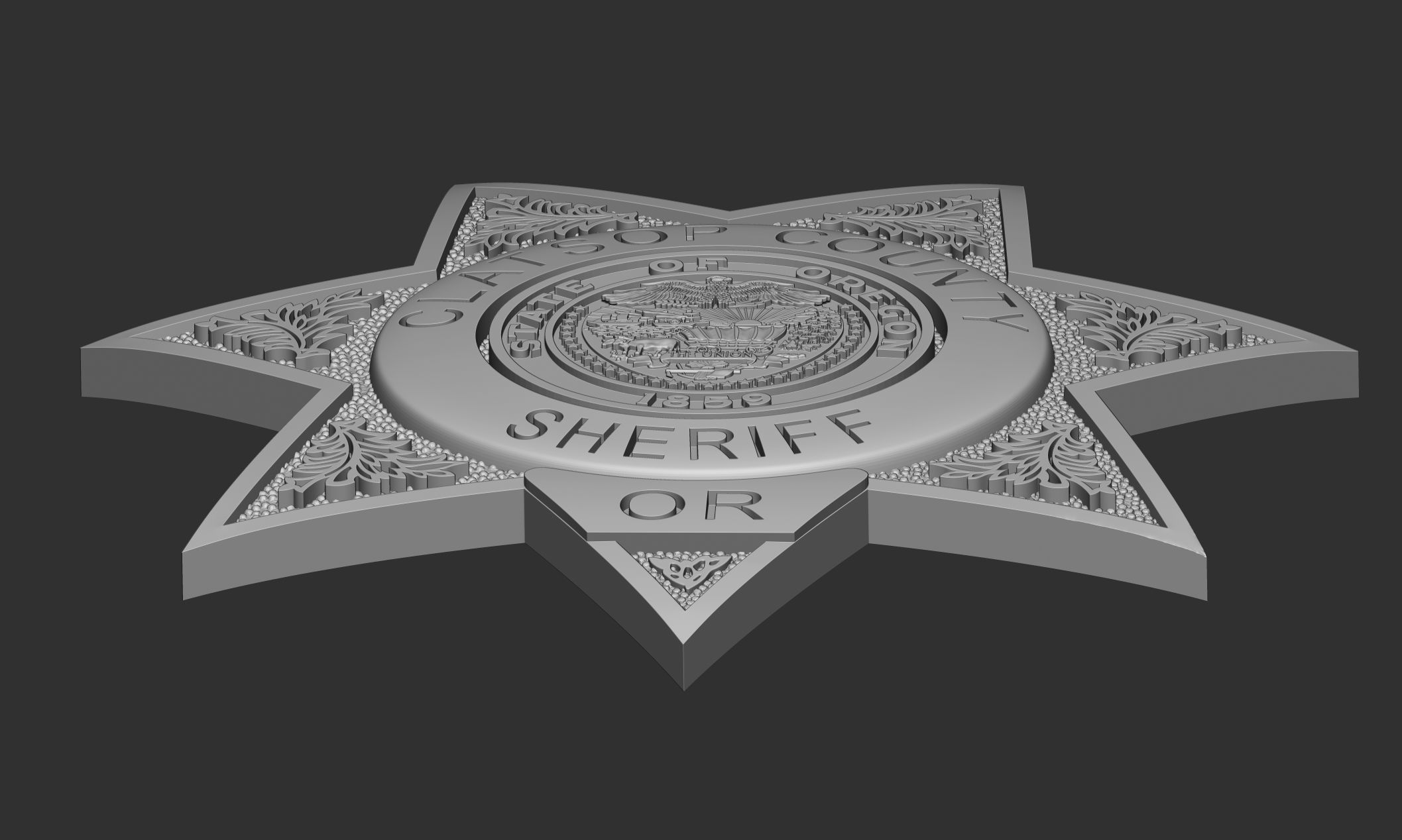 Sheriff badge Oregon 3d print 3D model 3D printable | CGTrader