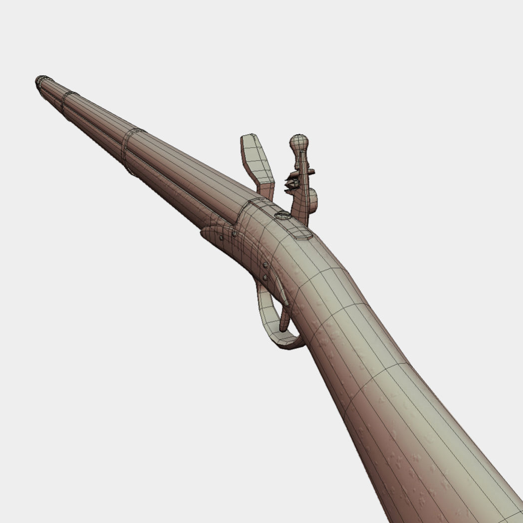 3D model Collection of Low Poly PBR Ready Muskets and Rifles VR / AR ...