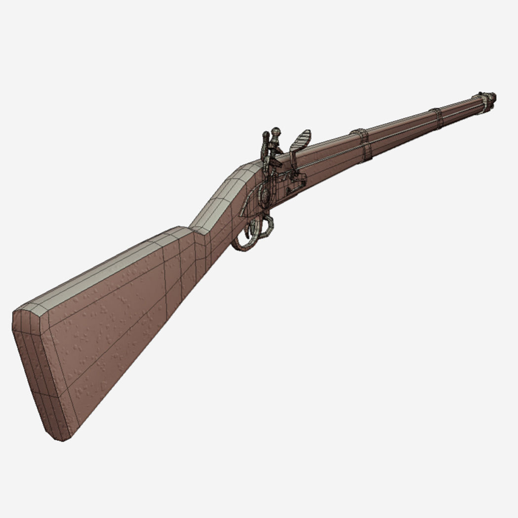 3D model Collection of Low Poly PBR Ready Muskets and Rifles VR / AR ...