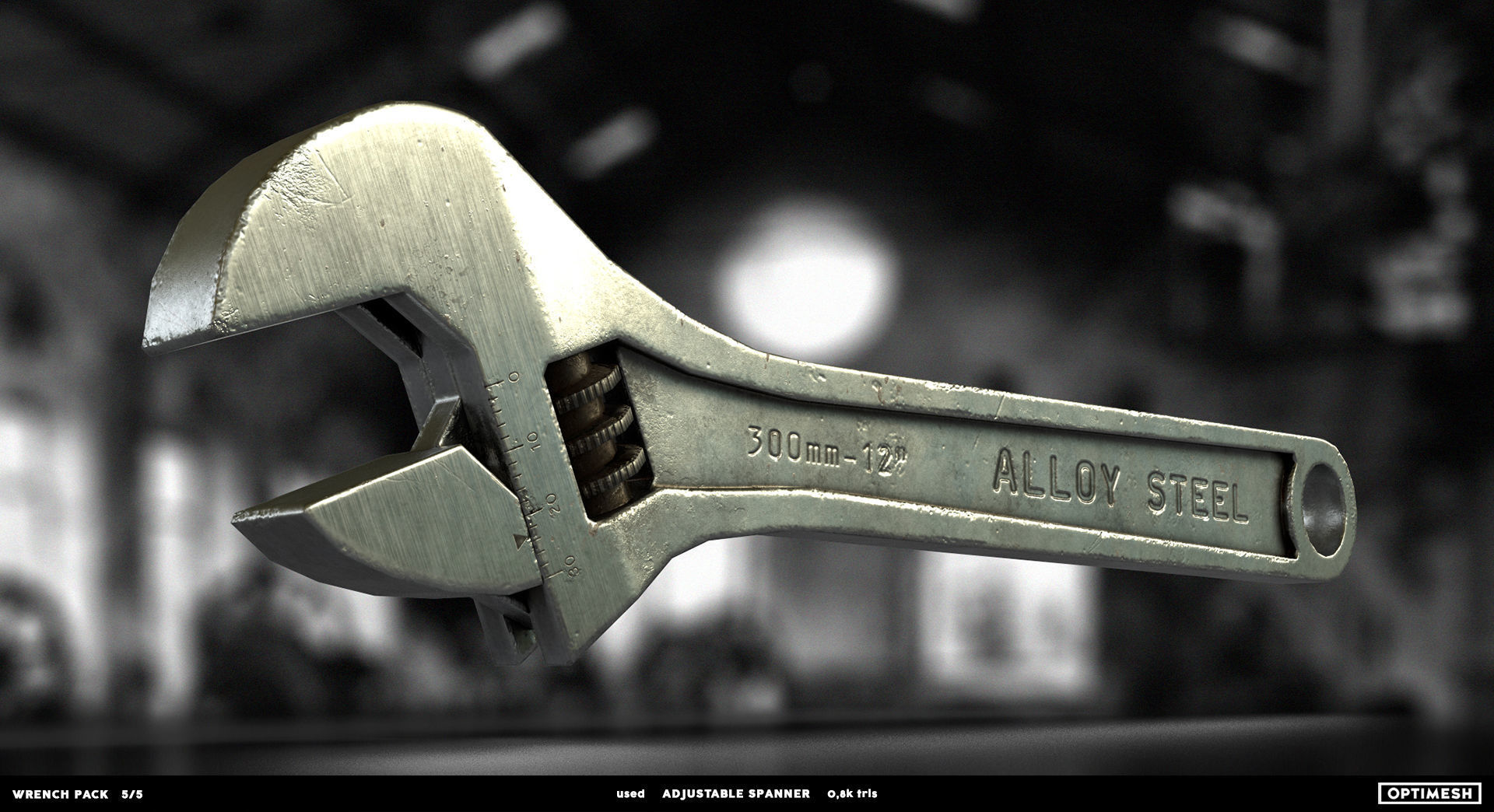 3D model Adjustable spanner - 3D PBR model VR / AR / low-poly | CGTrader