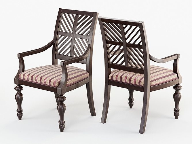 Pattern Back Arm Chair 3D model | CGTrader