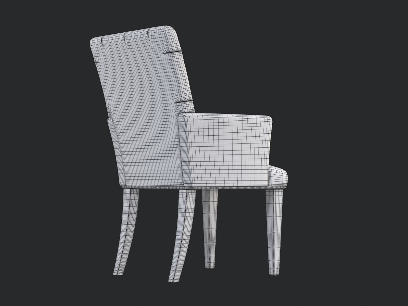 Tufted Arm Chair 3D model | CGTrader